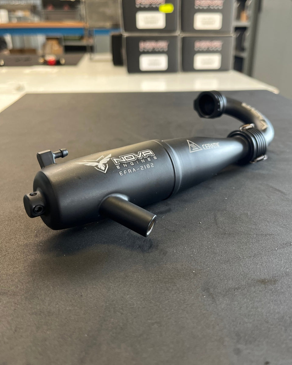 Nova Engines Ceramic Coated Exhaust Pipe & 50mm Manifold 1/8 Nitro Off ...