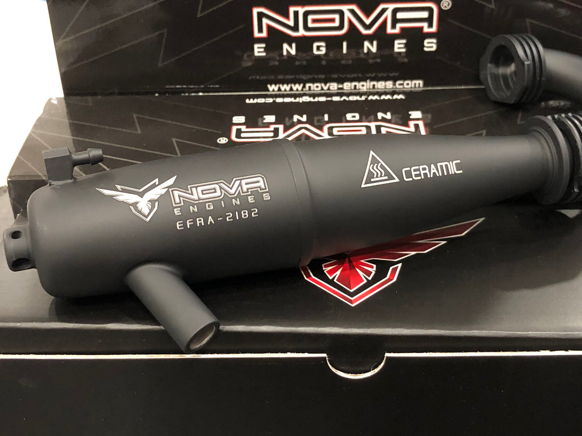 Nova Engines Ceramic Coated Exhaust Pipe & 50mm Manifold 1/8 Nitro Off ...