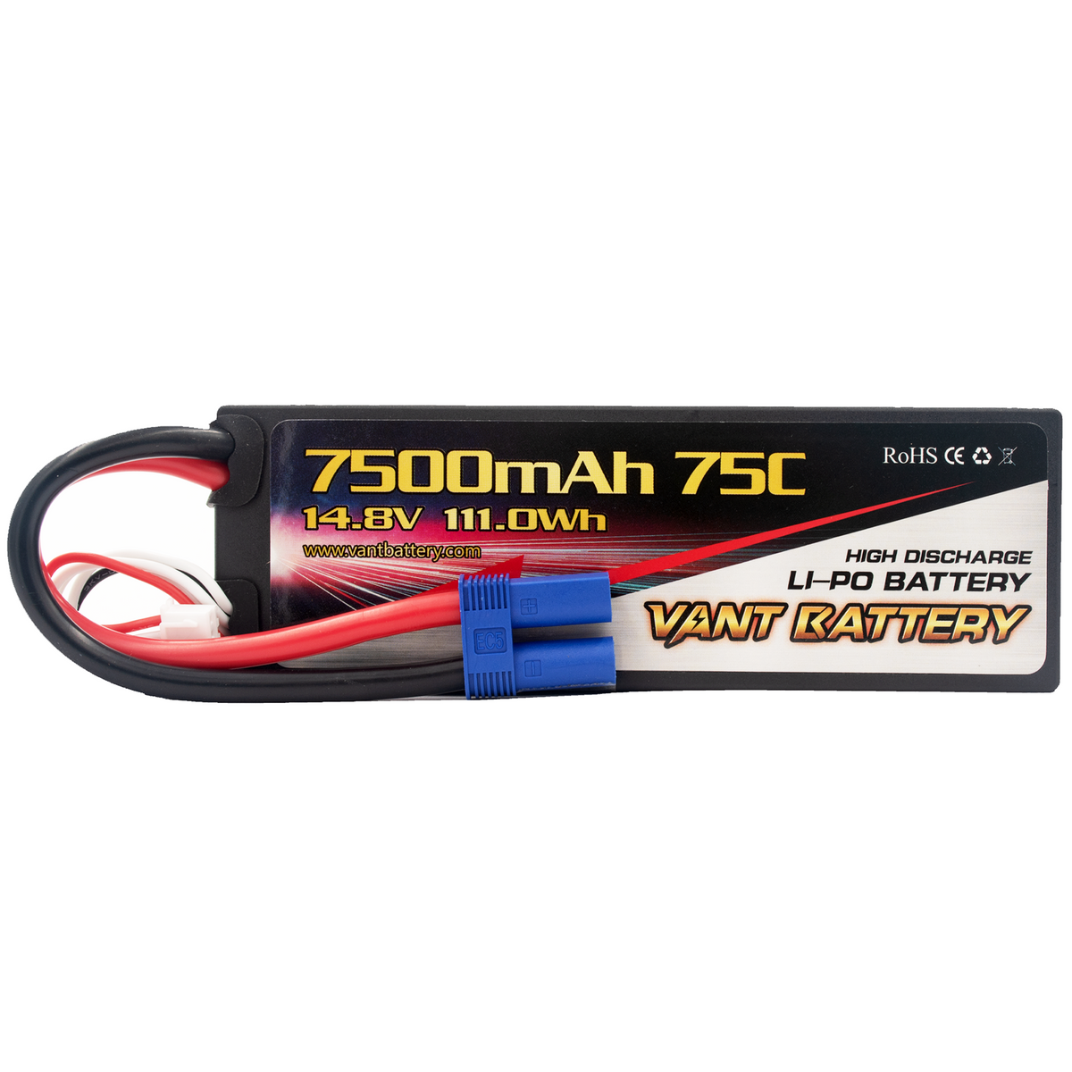 7500mAh 14.8V 75C Hardcase Lipo w EC5 – RadioControlSports